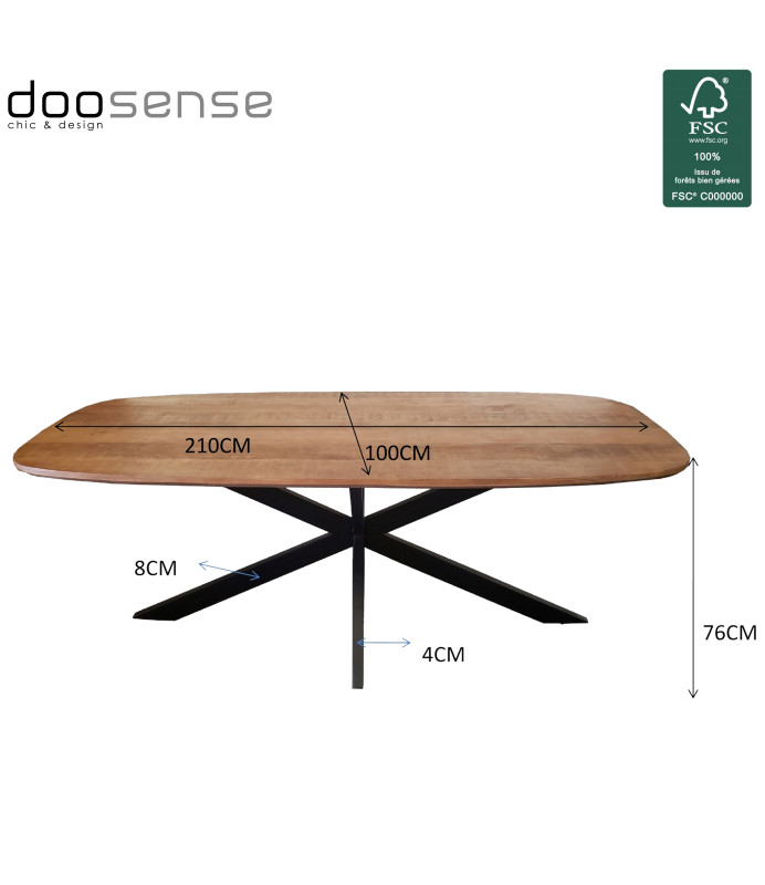 SAGEN-L.210 cm Naturel